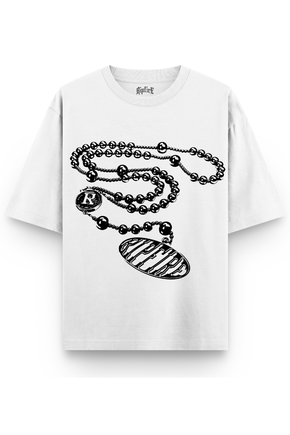 Camiseta Oversized Dog Tag x Rip Street Branco